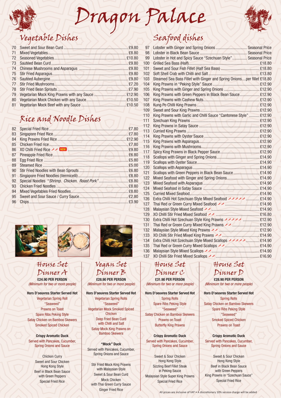 MENU | Dragon Palace Restaurant - Christchurch